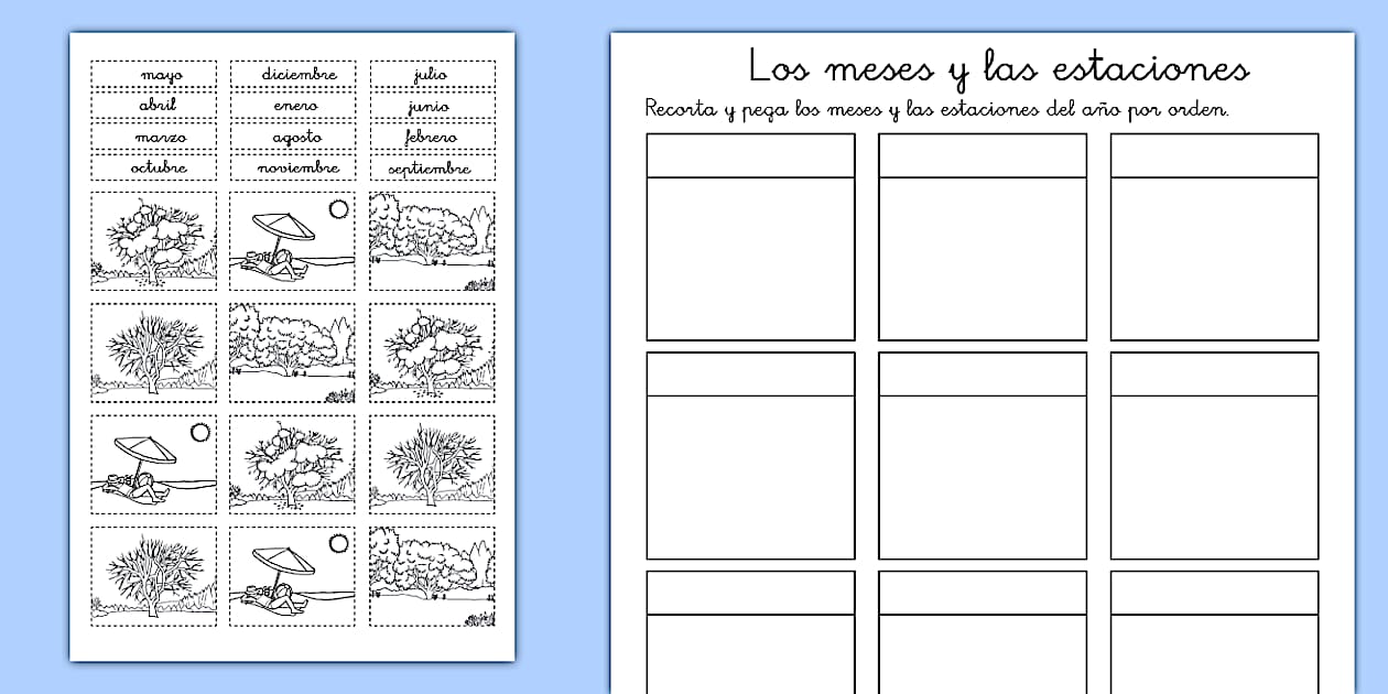 Ficha de actividad: Ordena los meses y estaciones del año