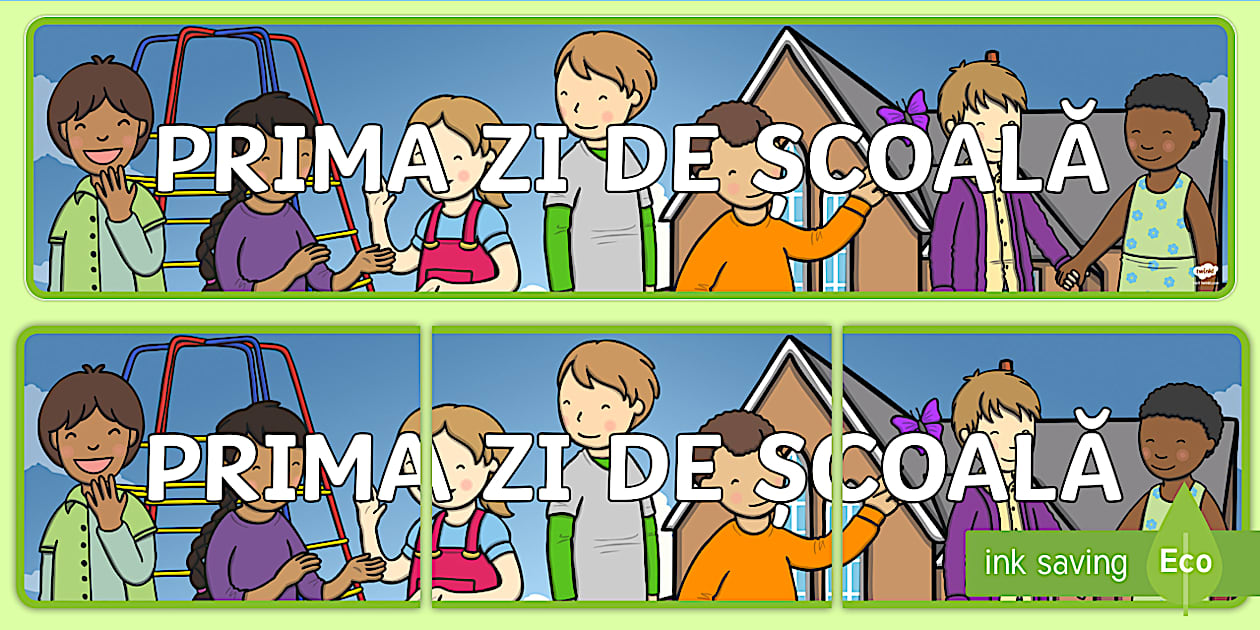 Prima zi de școală Banner (teacher made) - Twinkl