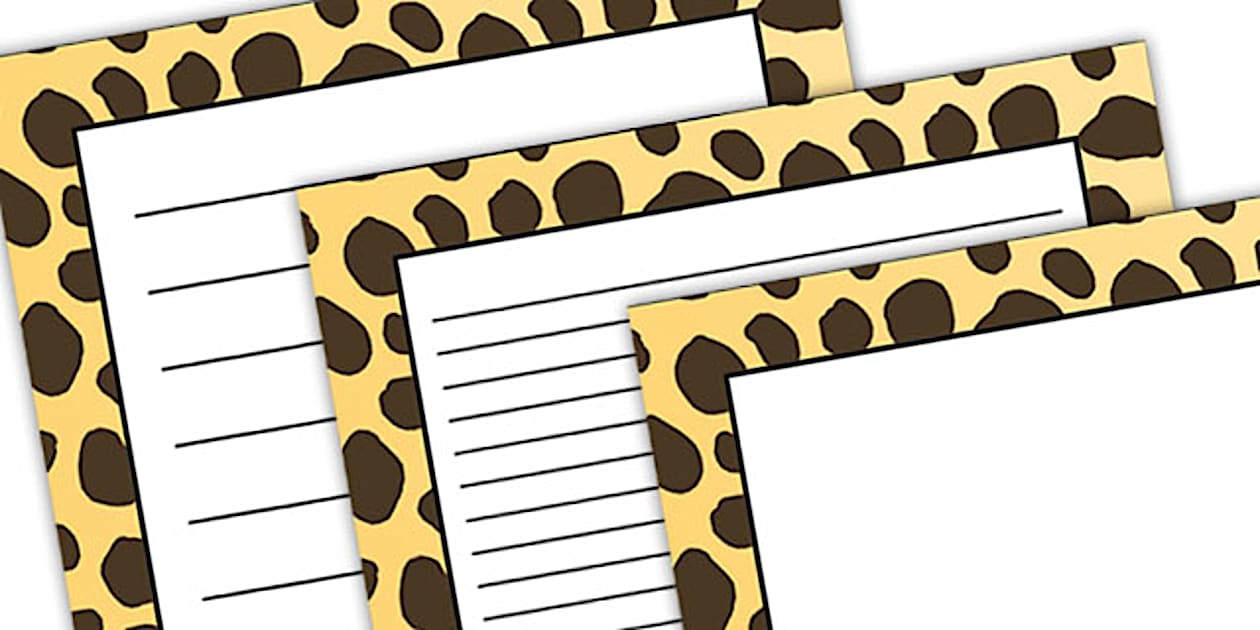 Editable Cheetah Pattern Portrait Page Border (teacher made)