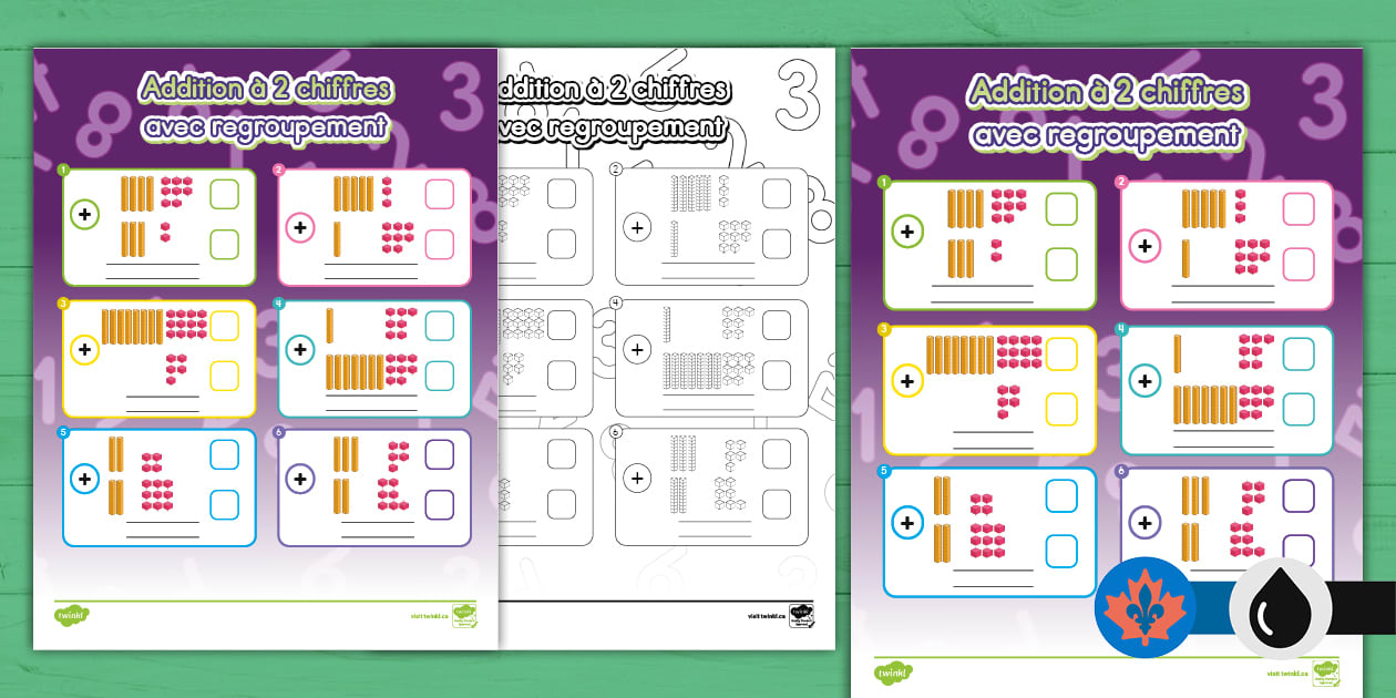 Addition and Subtraction With Regrouping and Pictures French