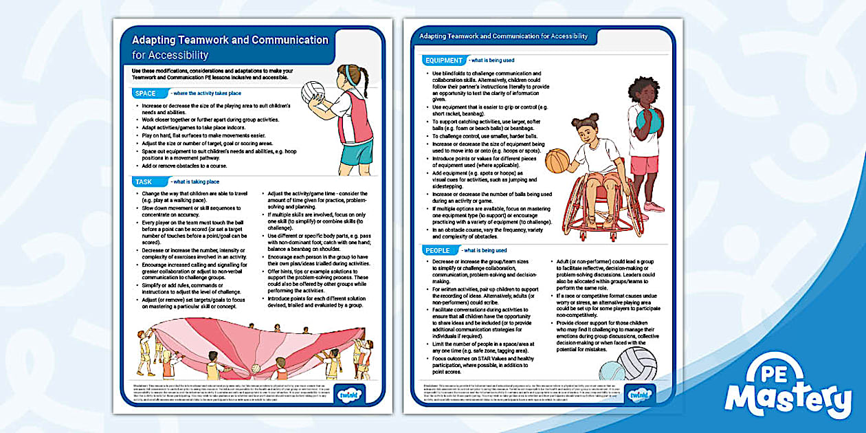 Adapting Teamwork and Communication for Accessibility