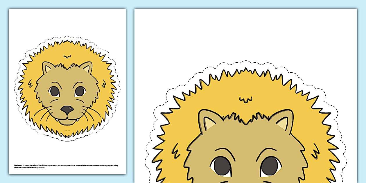 Lion Emoticon Cut-Out (teacher made) - Twinkl