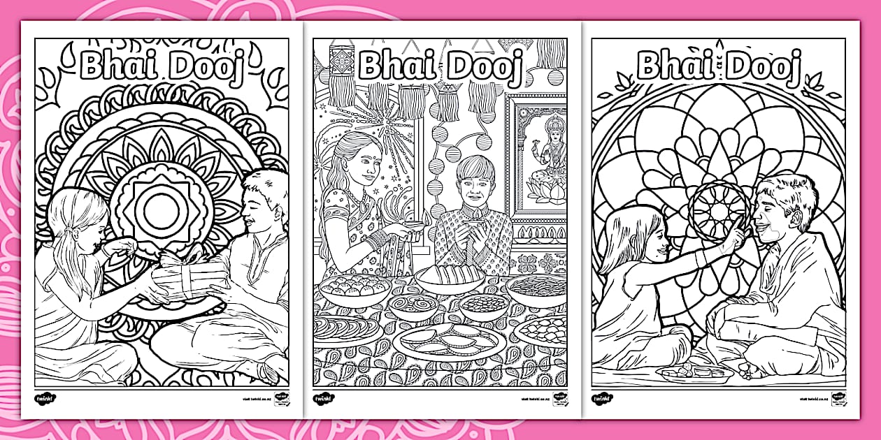 Bhai Dooj Colouring Sheets (teacher made) - Twinkl