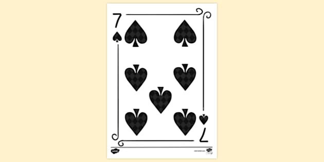 7 of Spades Alice Card Colouring Sheet | Colouring Sheets