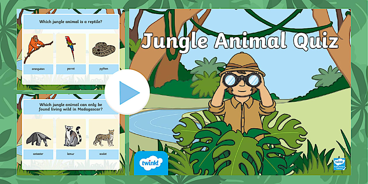 KS1 Jungle Animal Quiz PowerPoint - Twinkl