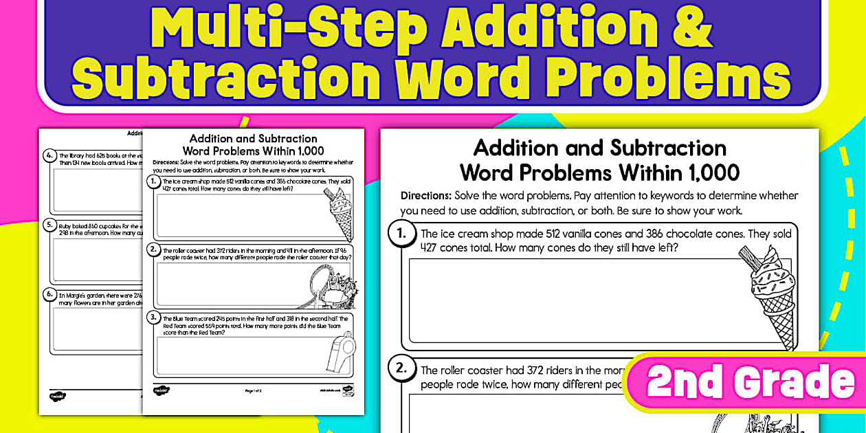 Addition and Subtraction Word Problems Within 1000 | Twinkl