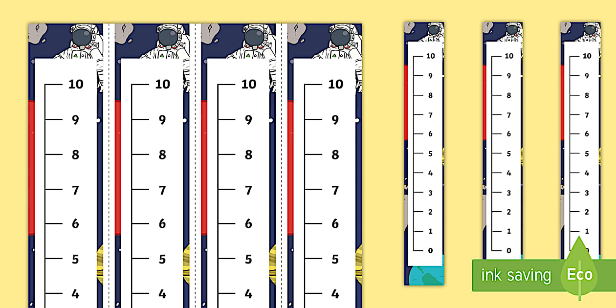 Editable Space-Themed 0-10 Vertical Number Line - Twinkl