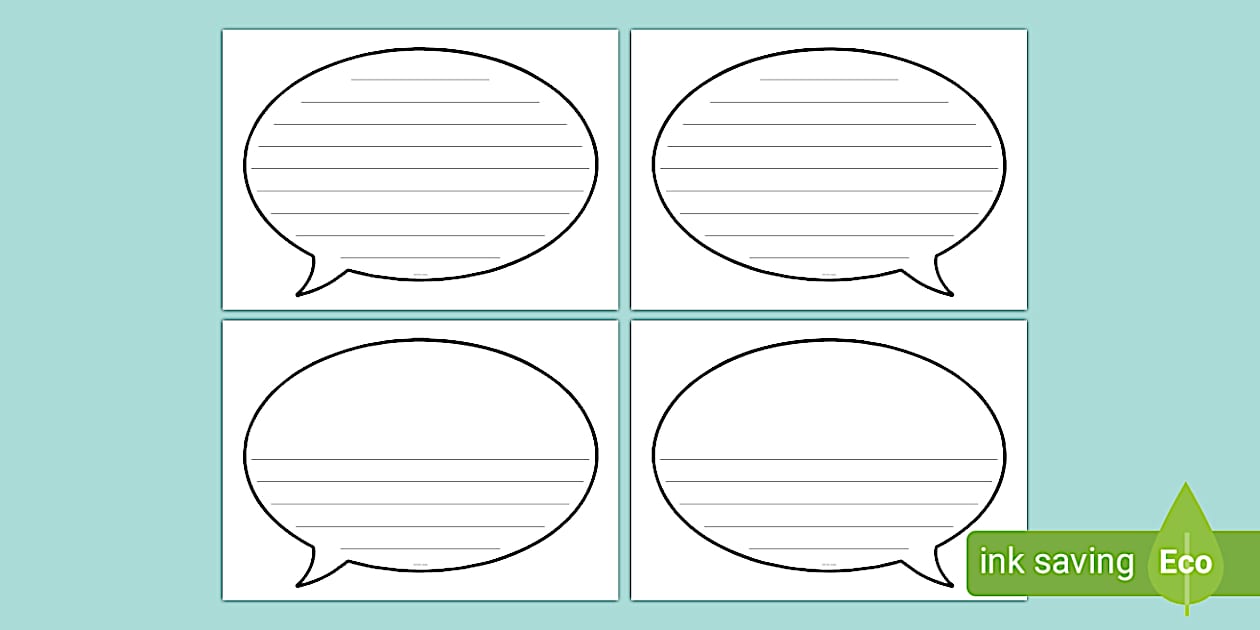 Wide Lined Speech Bubbles (Teacher-Made) - Twinkl