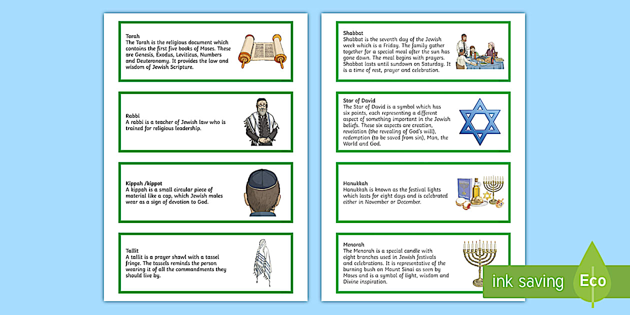 KS2 Judaism Definition Cards (teacher made) - Twinkl