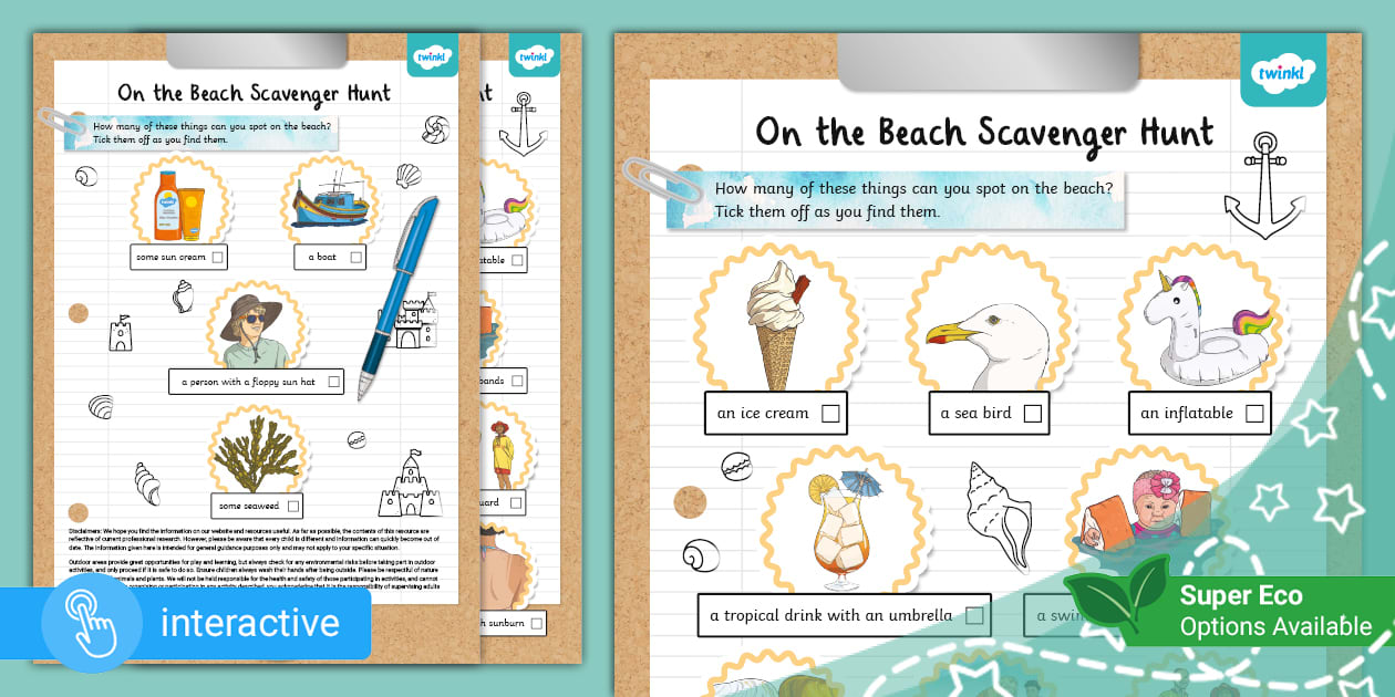 Beach Scavenger Hunt Activity Ages 7-11 | Download & Print