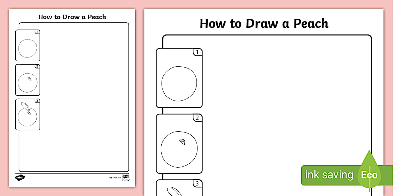How to Draw a Peach Worksheet | How to Draw Worksheet|Twinkl