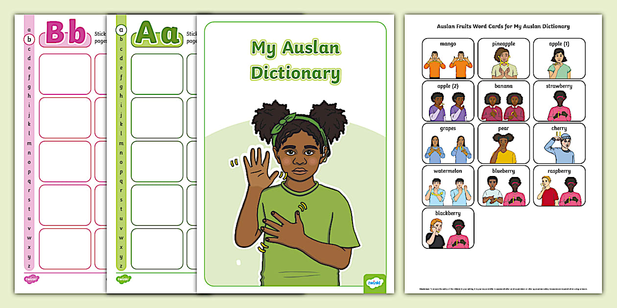 Auslan Fruits Word Cards For My Auslan Dictionary