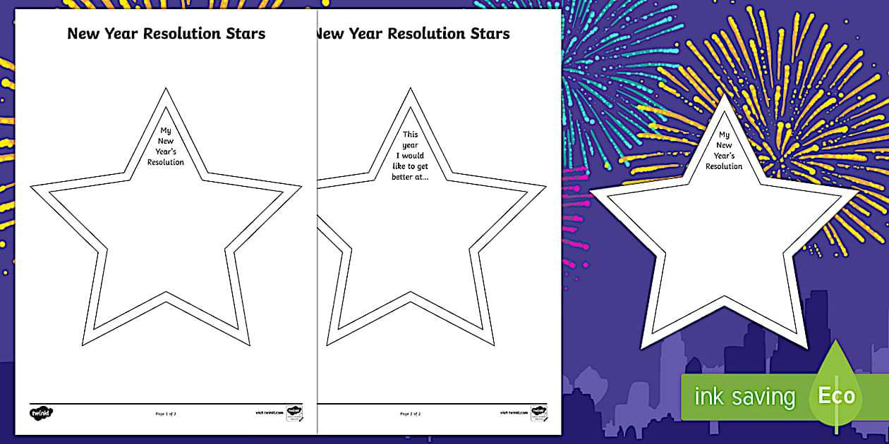 New Year Resolution Stars - Transition - Display Resources