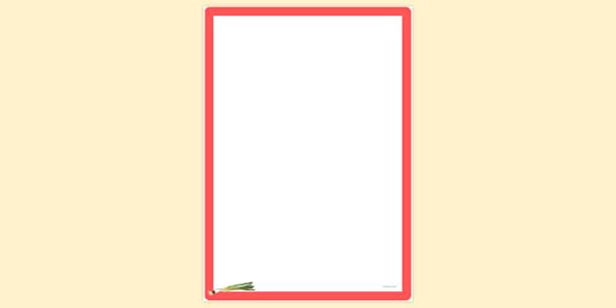 Simple Blank Spring Onions Page Border | Page Borders
