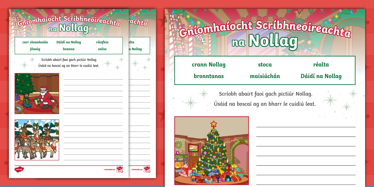 Gníomhaíocht Scríbhneoireachta na Nollag (Teacher-Made)