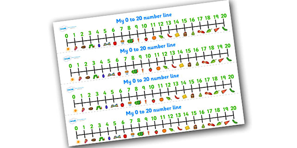 Number Lines 0-20 to Support Teaching on The Very Hungry Caterpillar