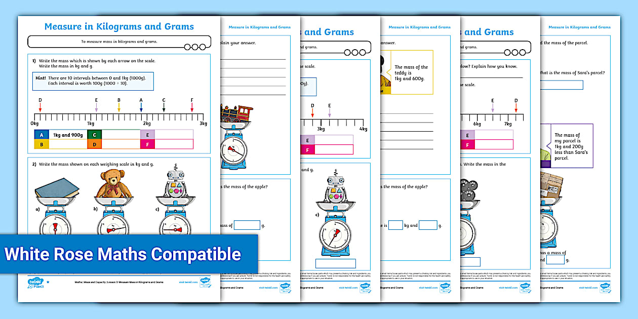 👉 Measure Mass in Kilograms and Grams Differentiated Maths Worksheets