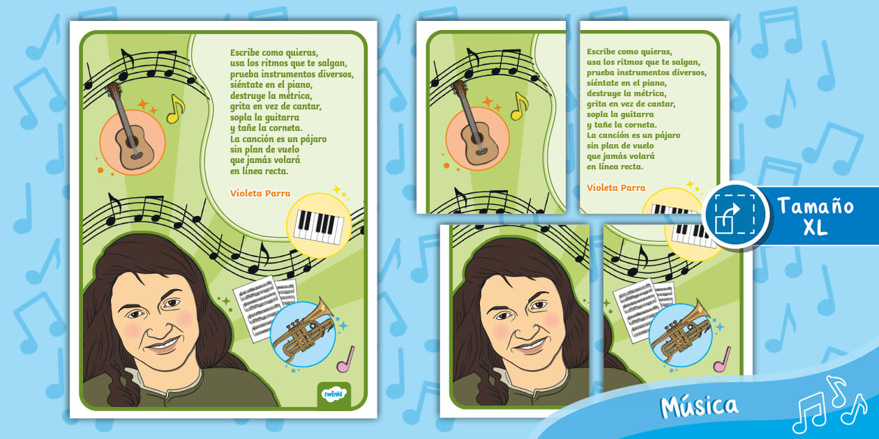 Póster | Canción | Violeta | Parra | Música | - Twinkl