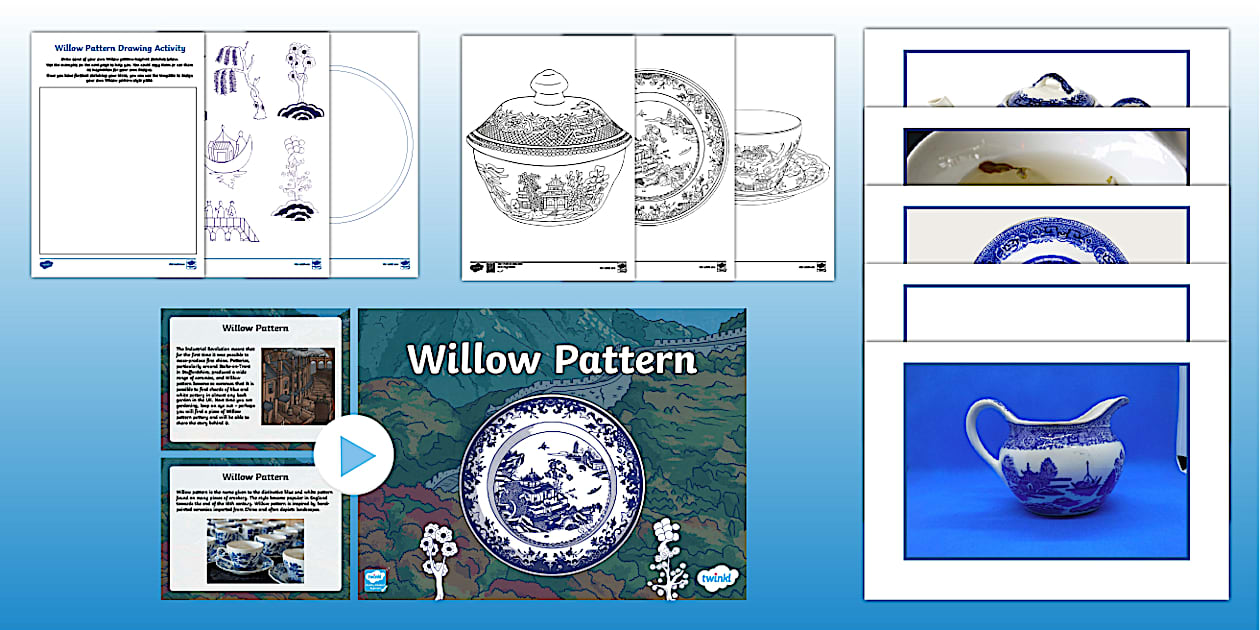 Blue Willow China Pattern Art Activity Pack