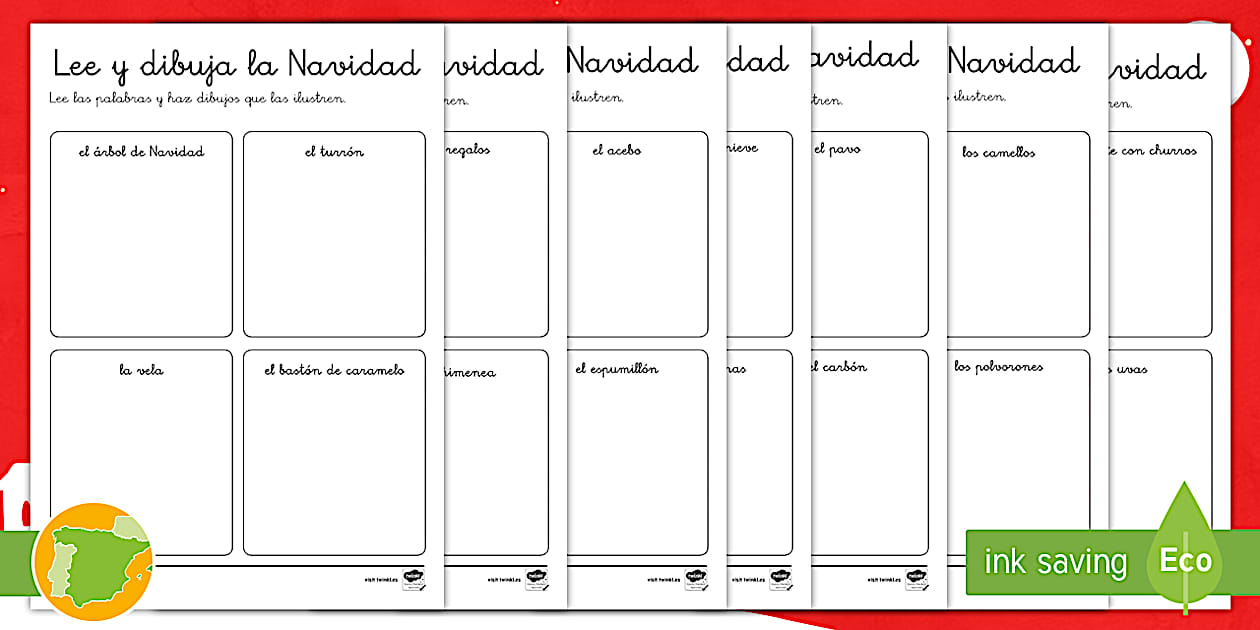 Ficha de Navidad para dibujar (teacher made) - Twinkl