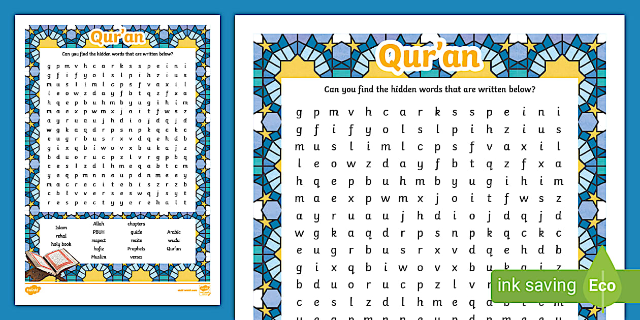 KS2 Qur'an Word Search (Teacher-Made) - Twinkl