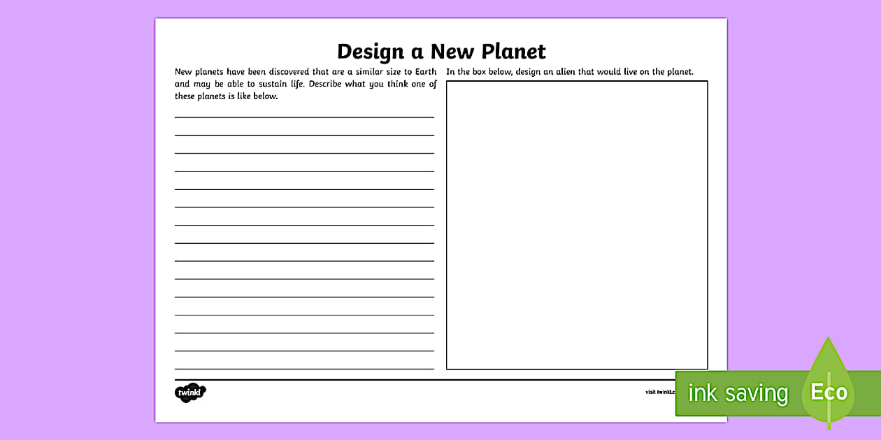 Design a New Planet Worksheet / Worksheet (teacher made)