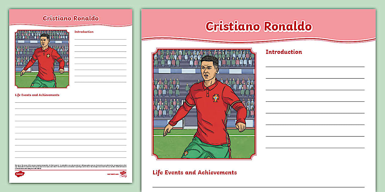 Cristiano Ronaldo Biography Template (teacher made) - Twinkl