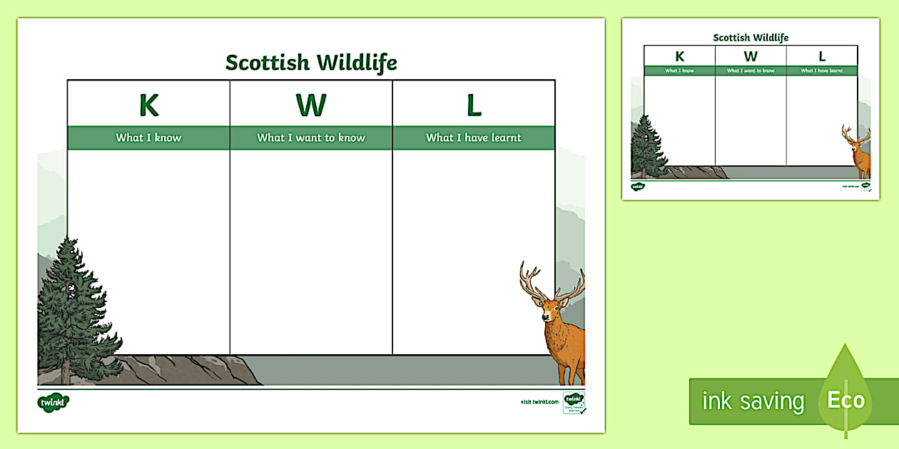 Scottish Wildlife KWL Grid (teacher made) - Twinkl