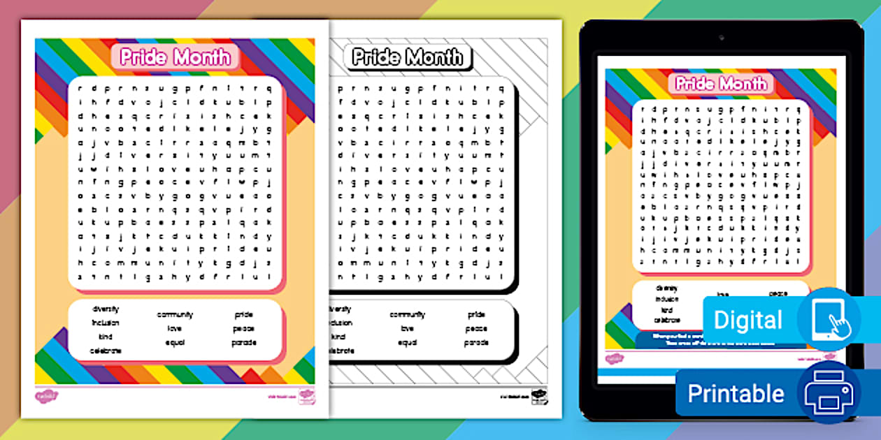 Pride Month Word Search | Twinkl Resources USA - Twinkl
