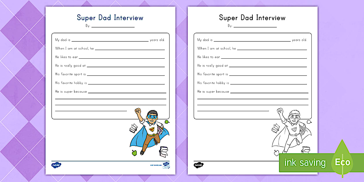 Father's Day Interview Printable Worksheet | Twinkl USA