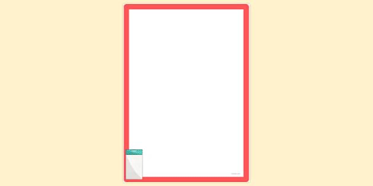 Simple Blank Sticker Packet Page Border | Page Borders