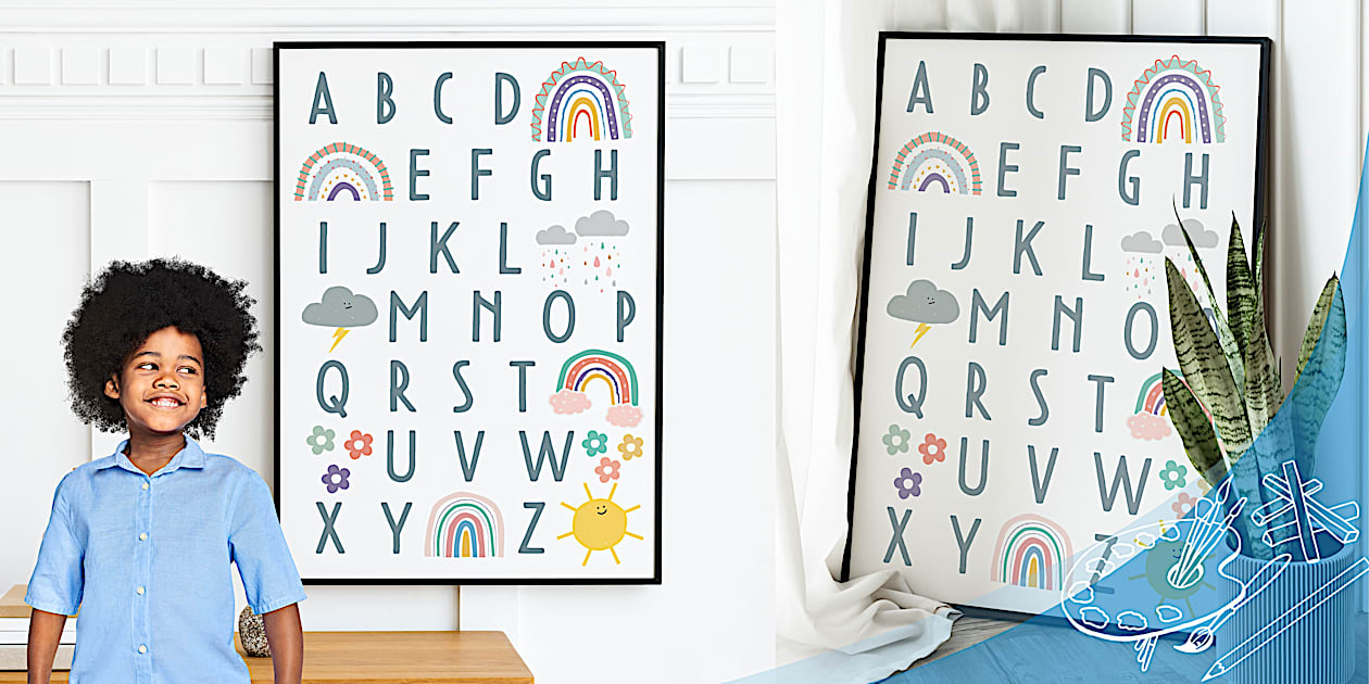 Alphabet Muted Rainbow-Themed Poster | Twinkl Art Gallery