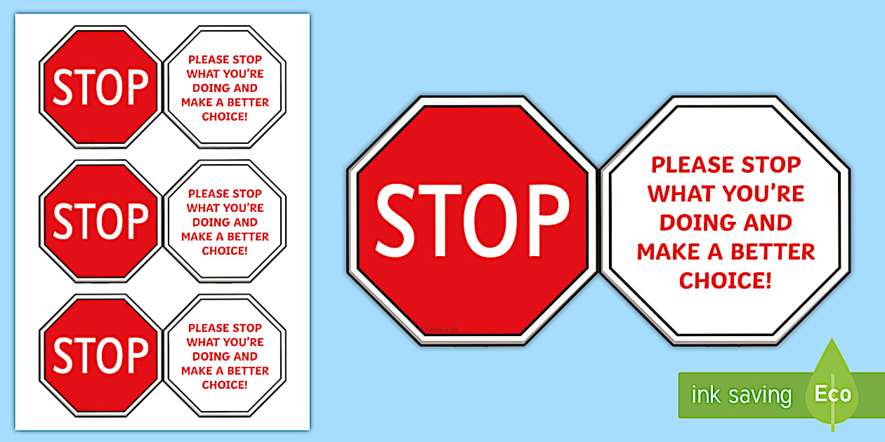 Editable Stop Sign Warning Cards (teacher made) - Twinkl