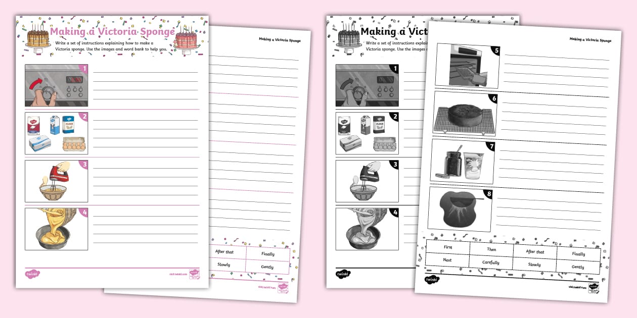 Making a Victoria Sponge Instruction Writing Template