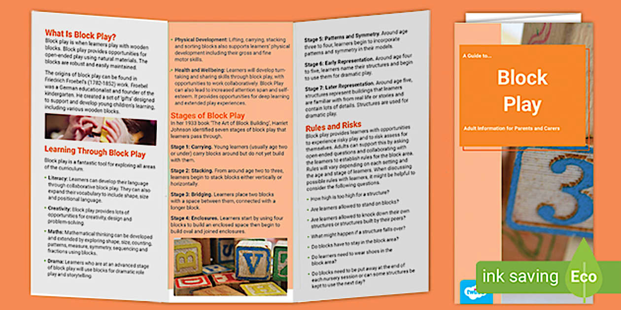 Block Play Adult Information Sheet (teacher made) - Twinkl