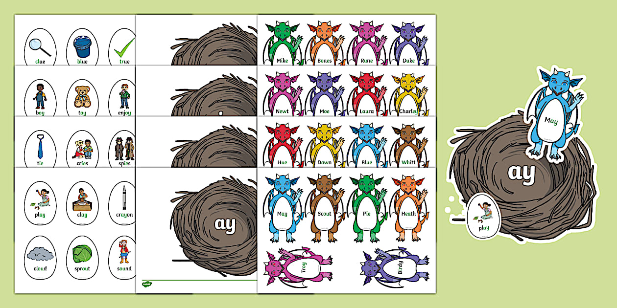 Phase 5 Dragon Eggs Phonics Game (teacher made) - Twinkl