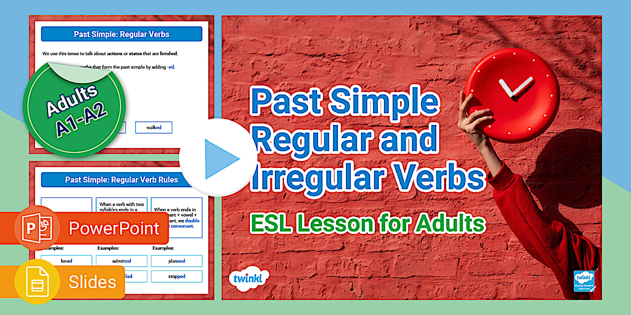 ESL Past Simple Verbs PowerPoint for A1 - A2 Adults Learners