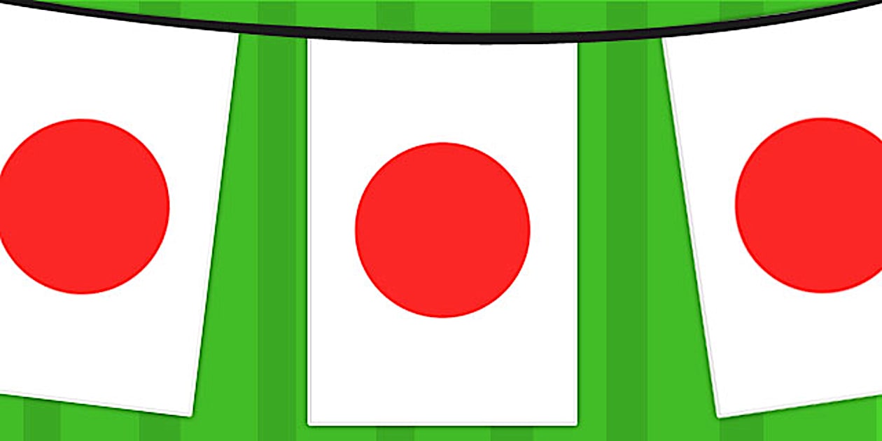 Japan Flag Bunting (teacher made) - Twinkl