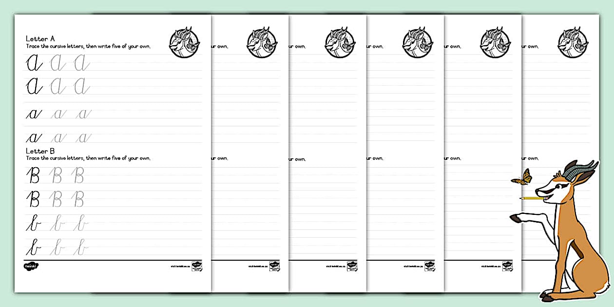 Cursive Handwriting: A - Z Activity Sheets (Teacher-Made)