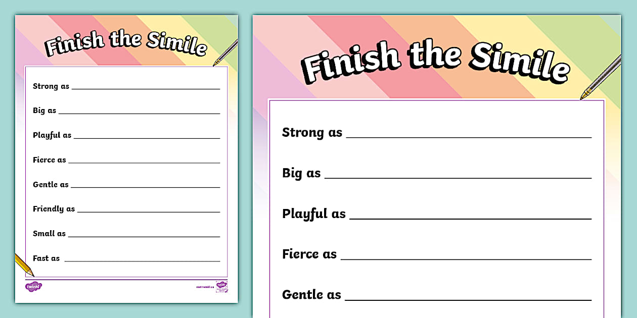 Writing Prompt: Finish the Simile (teacher made) - Twinkl