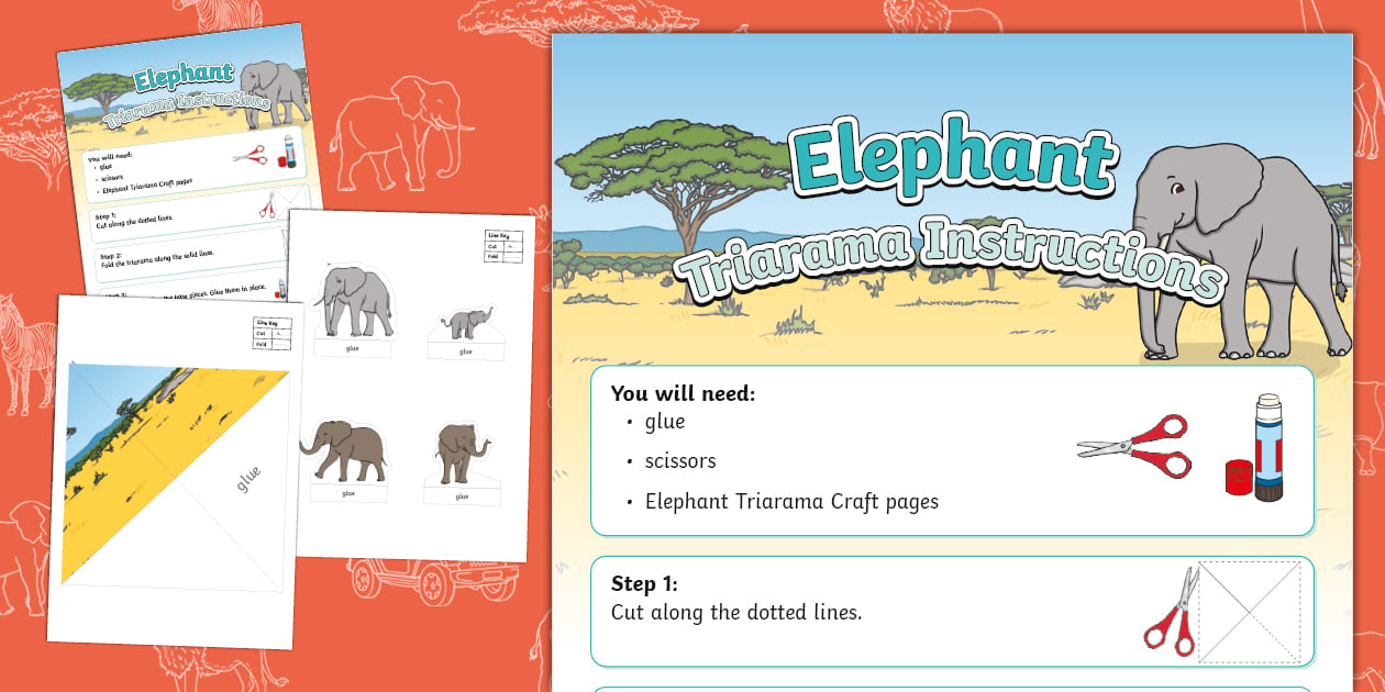 Grade R- Wild Animals - Craft: Elephant Triarama - Twinkl