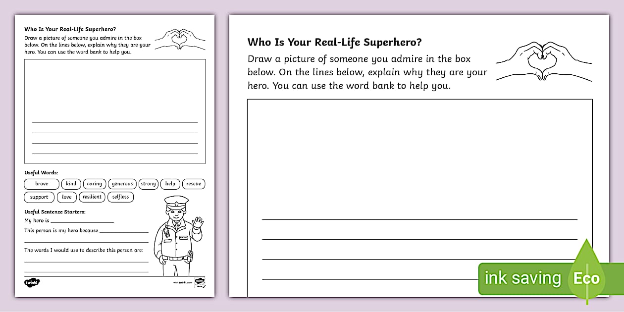 Who Is Your Real-Life Superhero? Activity Sheet - Twinkl