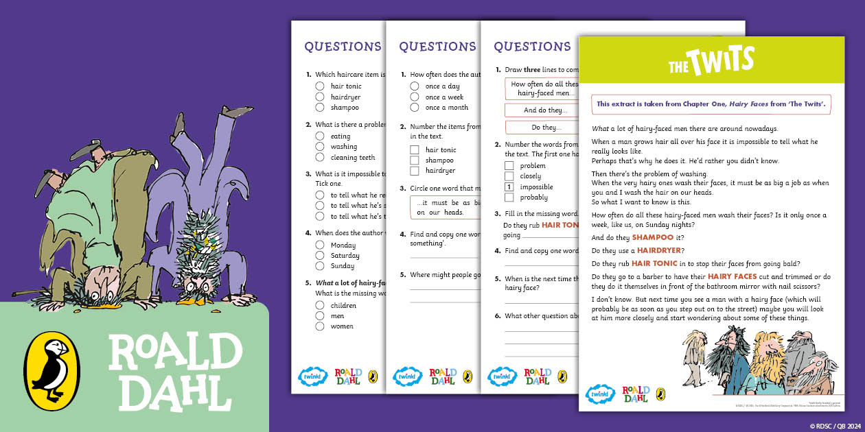 FREE! - The Twits: Reading Comprehension [Ages 5-7] - Twinkl