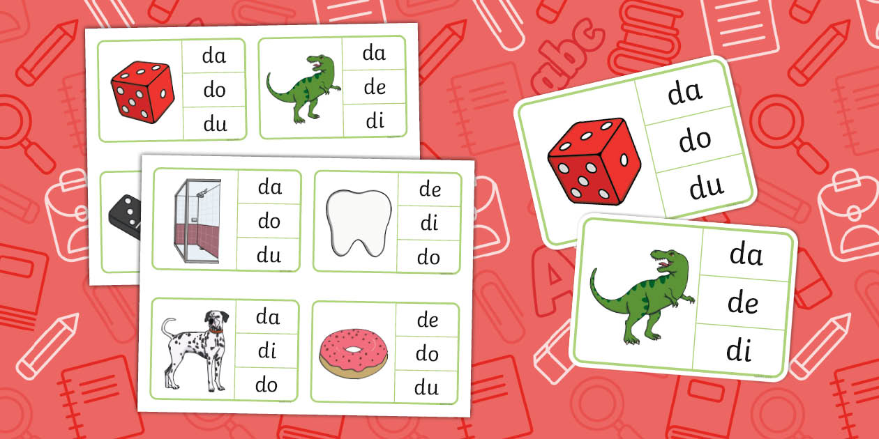 Tarjetas Sonido Inicial: Letra D (da, de, di, do, du)