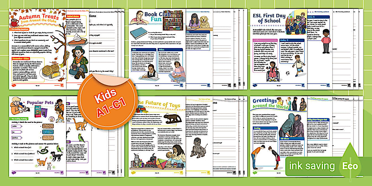 ESL September Reading Comprehension Pack for Young Learners