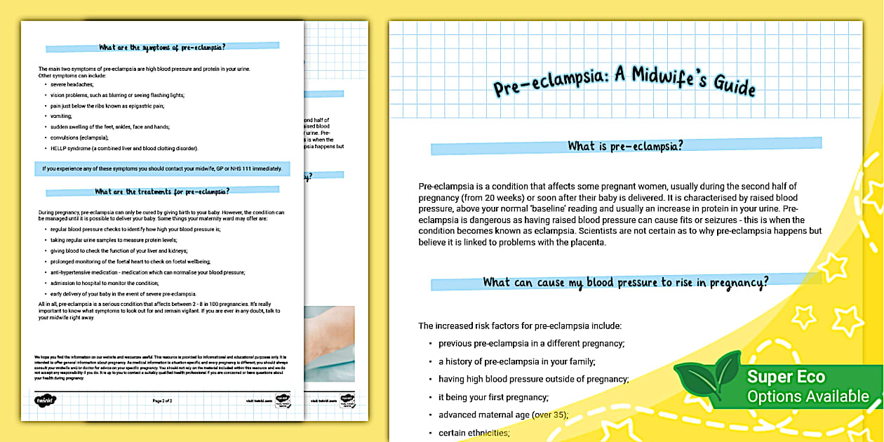 FREE! - Pre-eclampsia Guide (Teacher-Made) - Twinkl