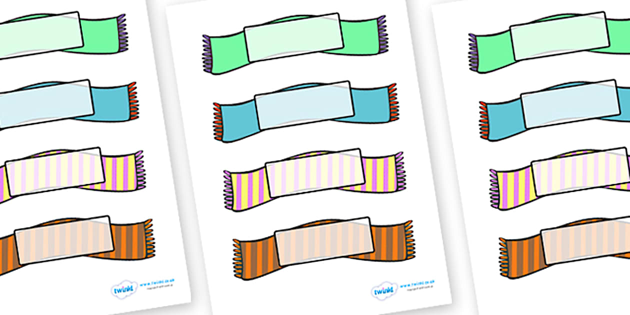 Editable Self-Registration Labels (Wooly Scarfs) - Twinkl