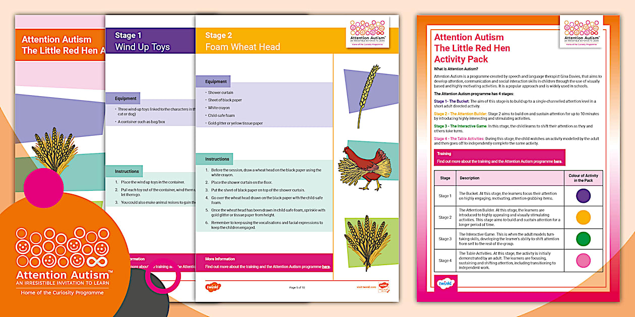 Attention Autism The Little Red Hen Activity Pack. - Twinkl