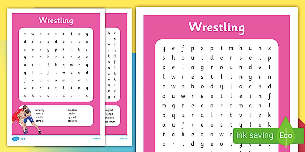 Wrestling Word Search (teacher made) - Twinkl