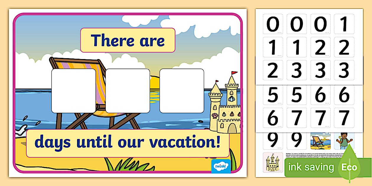Vacation Countdown Display Poster (teacher made) - Twinkl